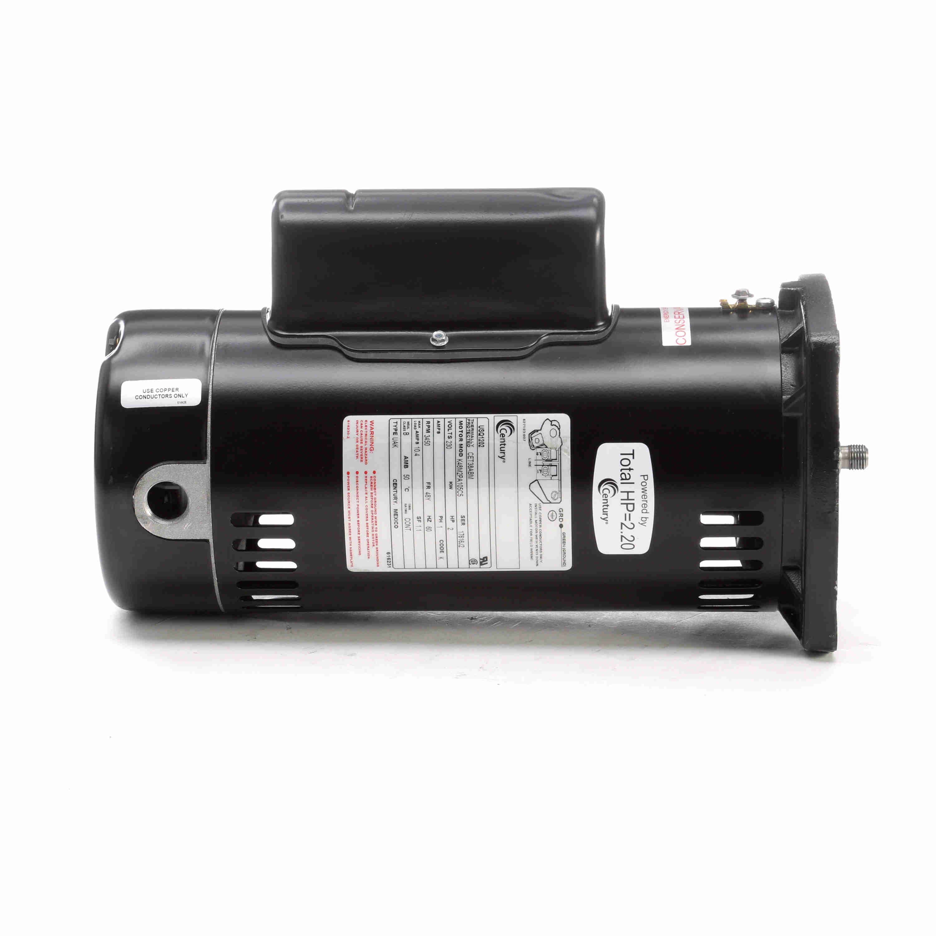 Century Pool Pump Motor, 2 HP, 1 Ph, 60 Hz, 230 V, 3600 RPM, 48Y Frame ...