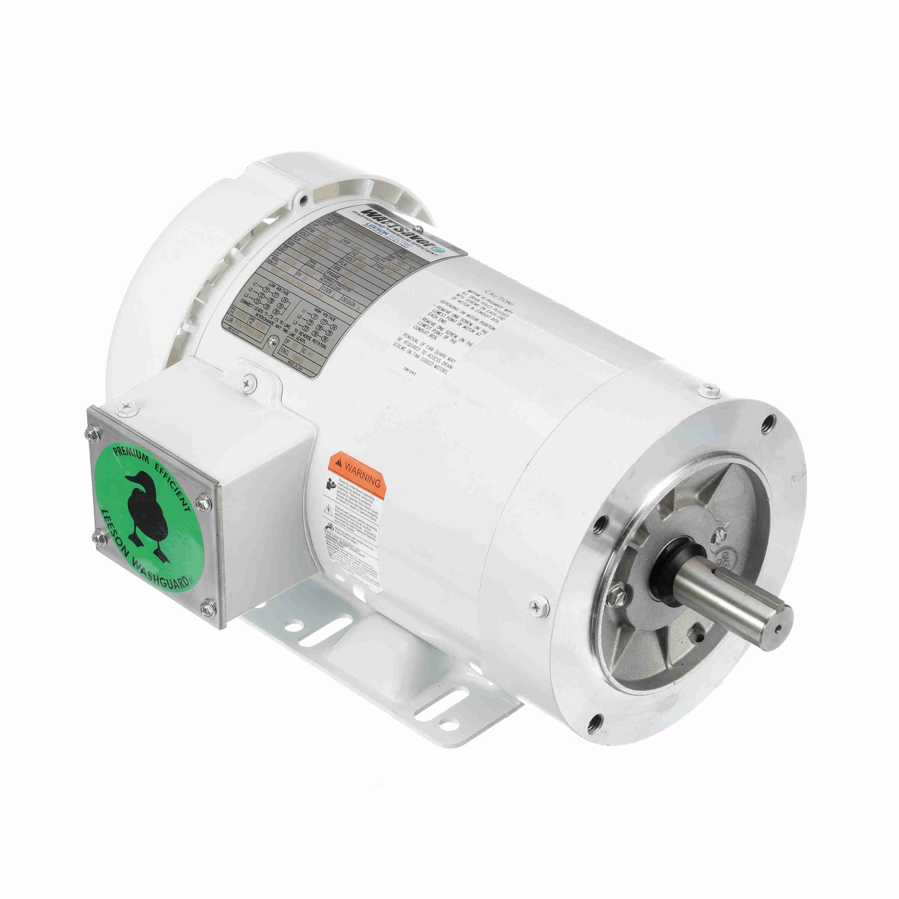 LEESON White Duck™ General Purpose Motor, 2 HP, 3 Ph, 60 Hz, 230/460 V ...