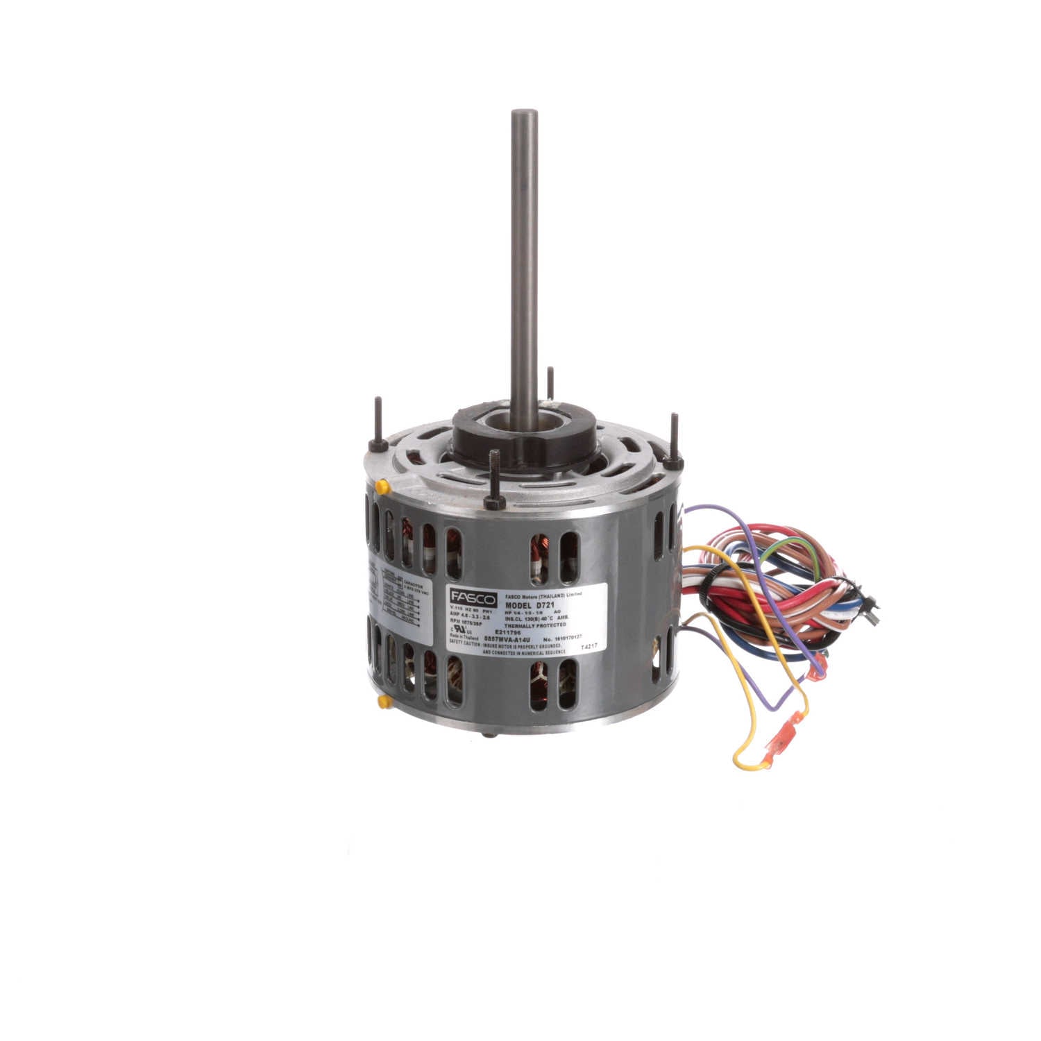 FASCO Fan and Blower Motor, 1/4-1/5-1/6 HP, 1 Ph, 60 Hz, 115 V, 1075 ...