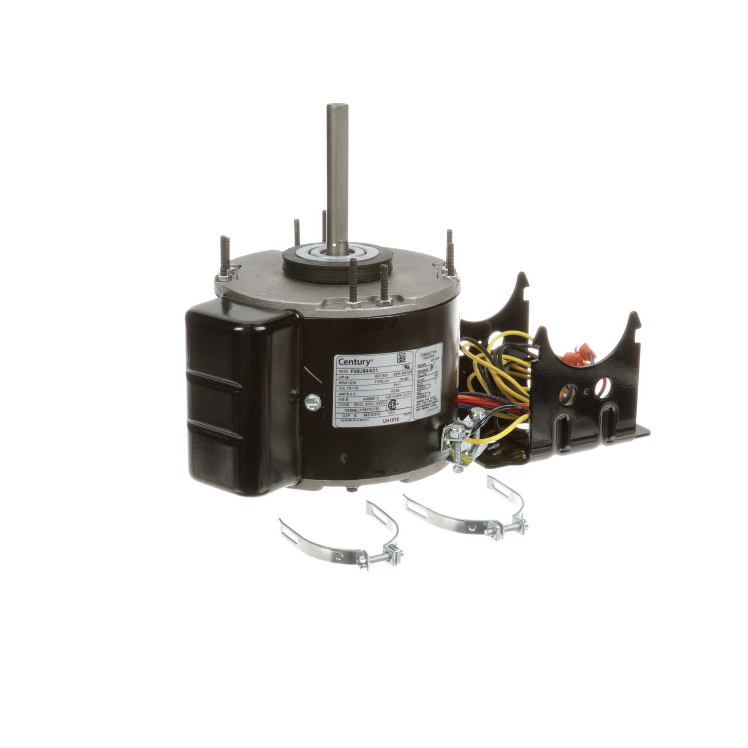 Century Unit Heater Motor, 1/6 HP, 1 Ph, 60 Hz, 115 V, 1075 RPM, 1 ...