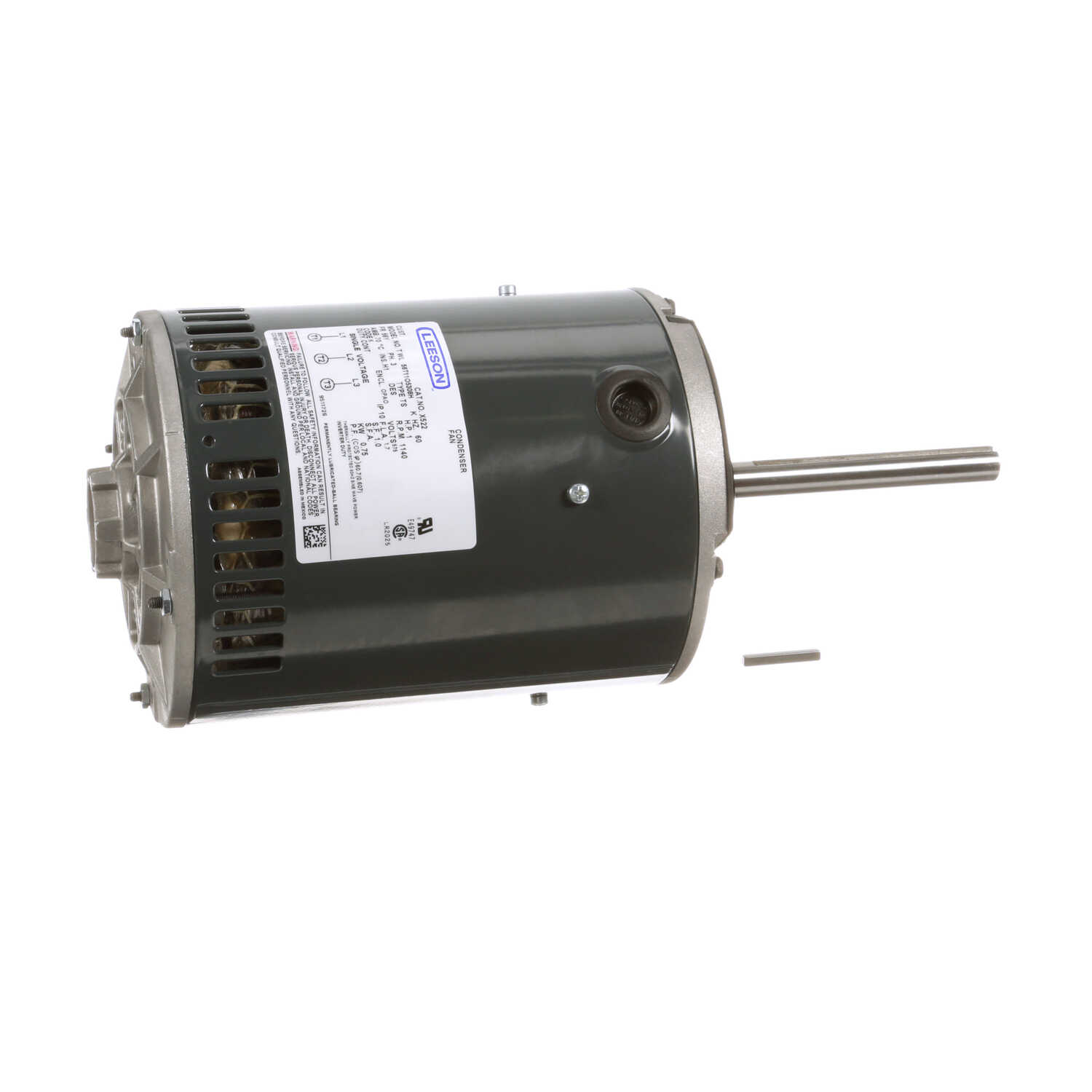 LEESON Condenser Fan Motor, 1 HP, 3 Ph, 60 Hz, 575 V, 1200 RPM, 56Y ...