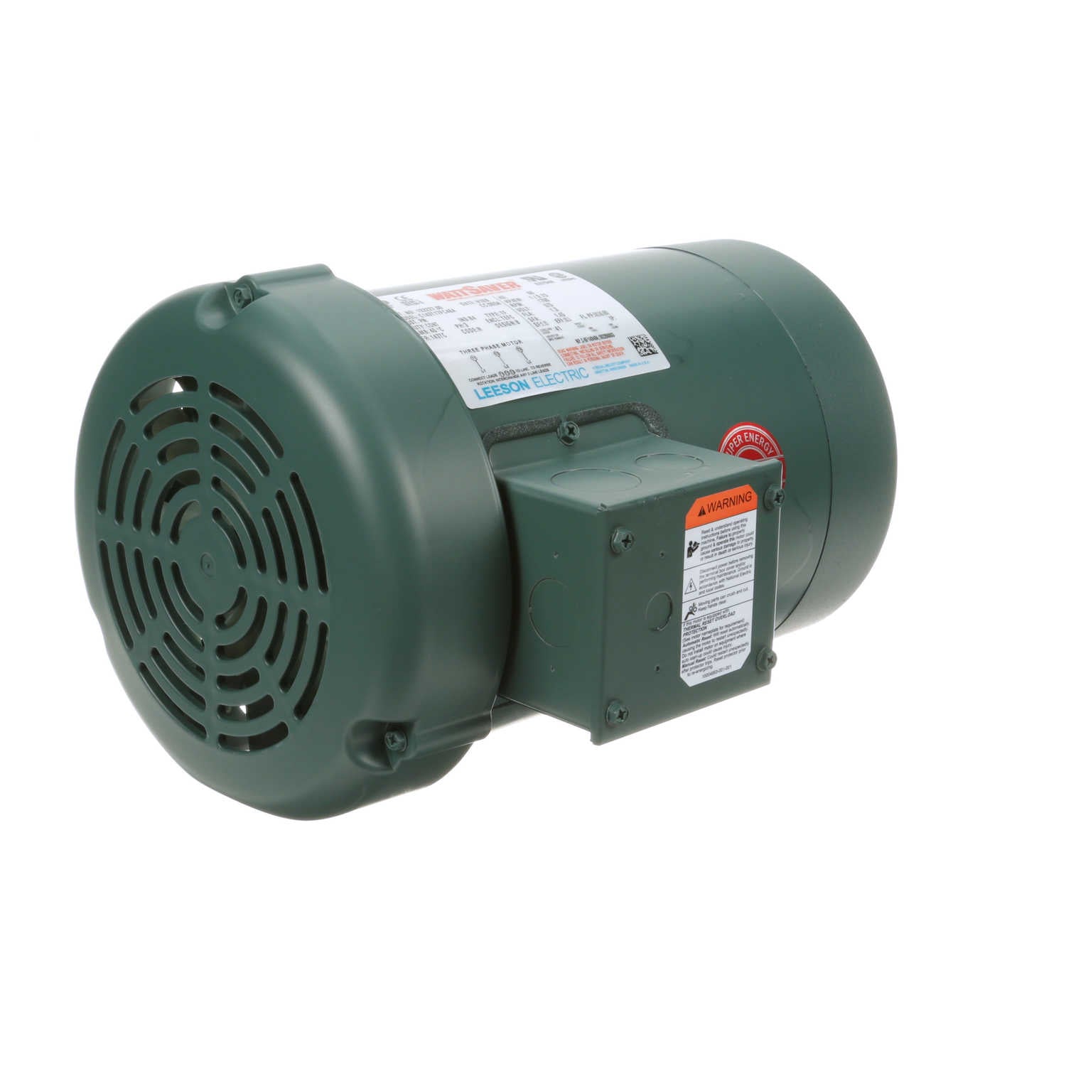LEESON Special Voltage Motor, 1 HP, 3 Ph, 60 Hz, 575 V, 1800 RPM, 143TC ...
