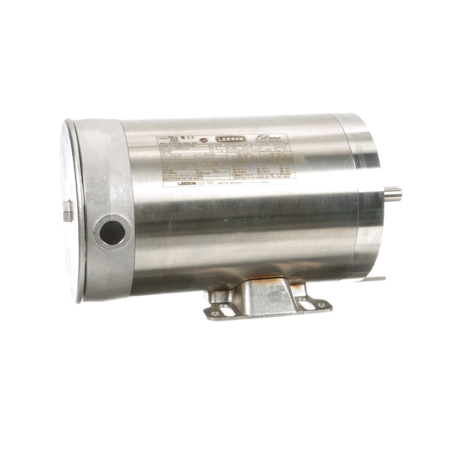 LEESON Extreme Duck® Ultra General Purpose Motor, 1 & 0.75 HP, 3 Ph, 60 ...
