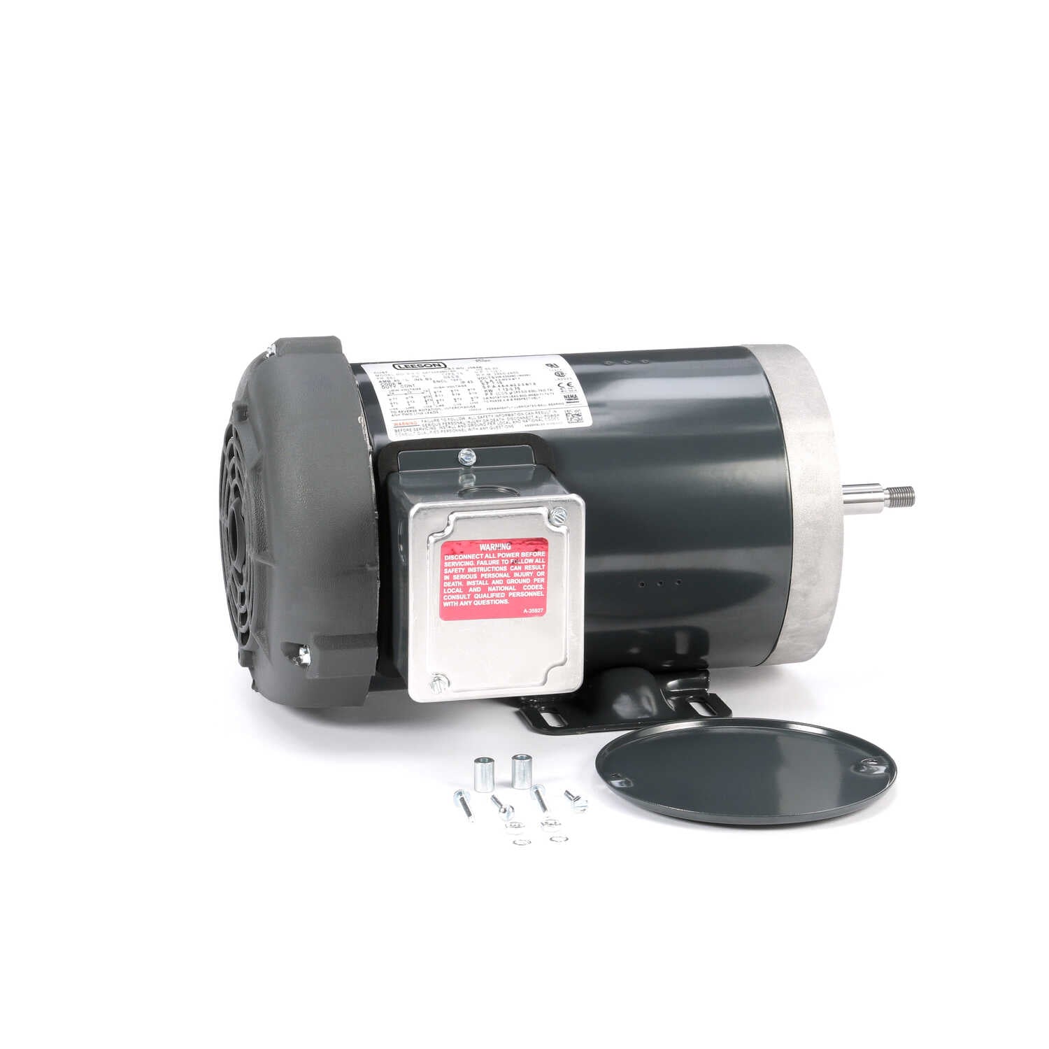 LEESON Jet Pump Motor, 1.50 & 1 HP, 3 Ph, 60 & 50 Hz, 208-230/460 & 190 ...