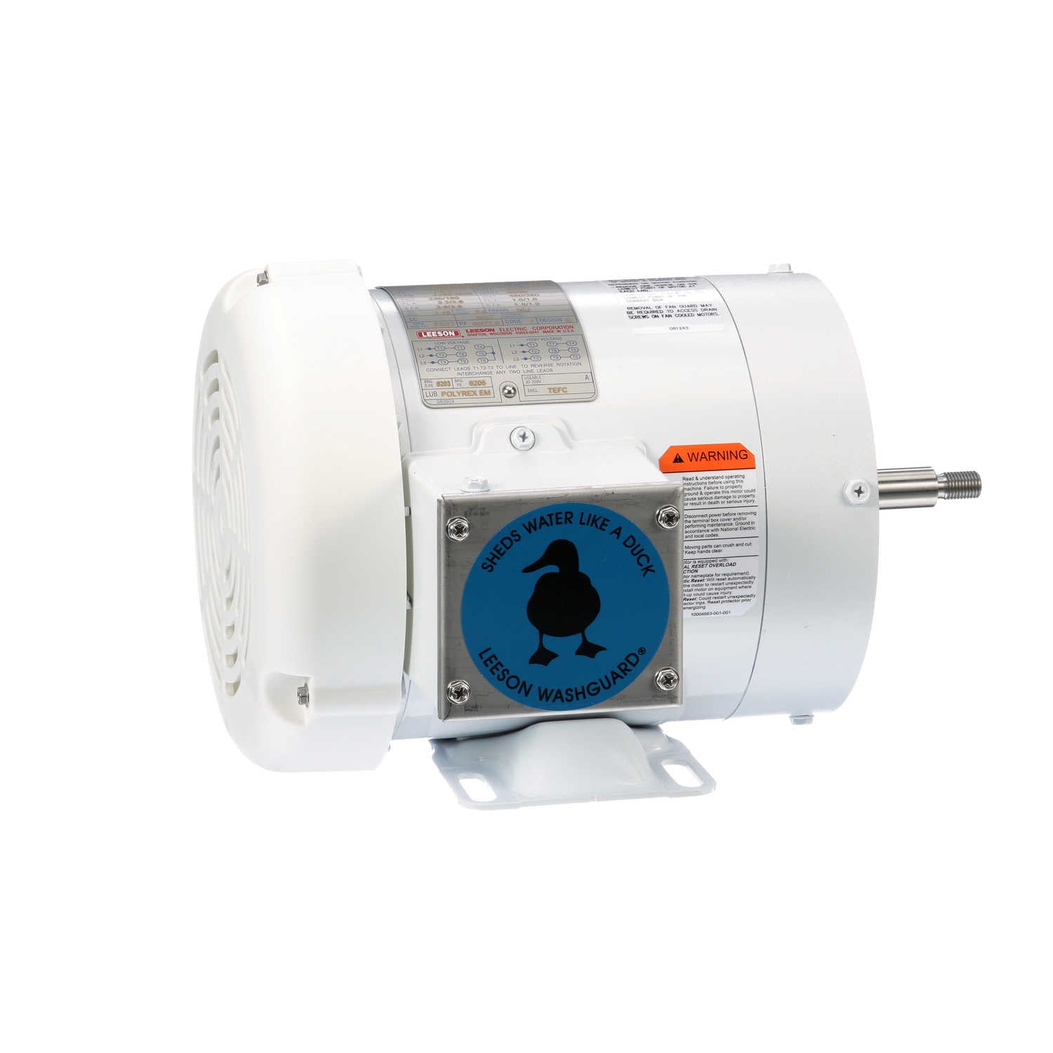 LEESON White Duck™ Jet Pump Motor, 1 & 0.75 HP, 3 Ph, 60 & 50 Hz, 230/ ...