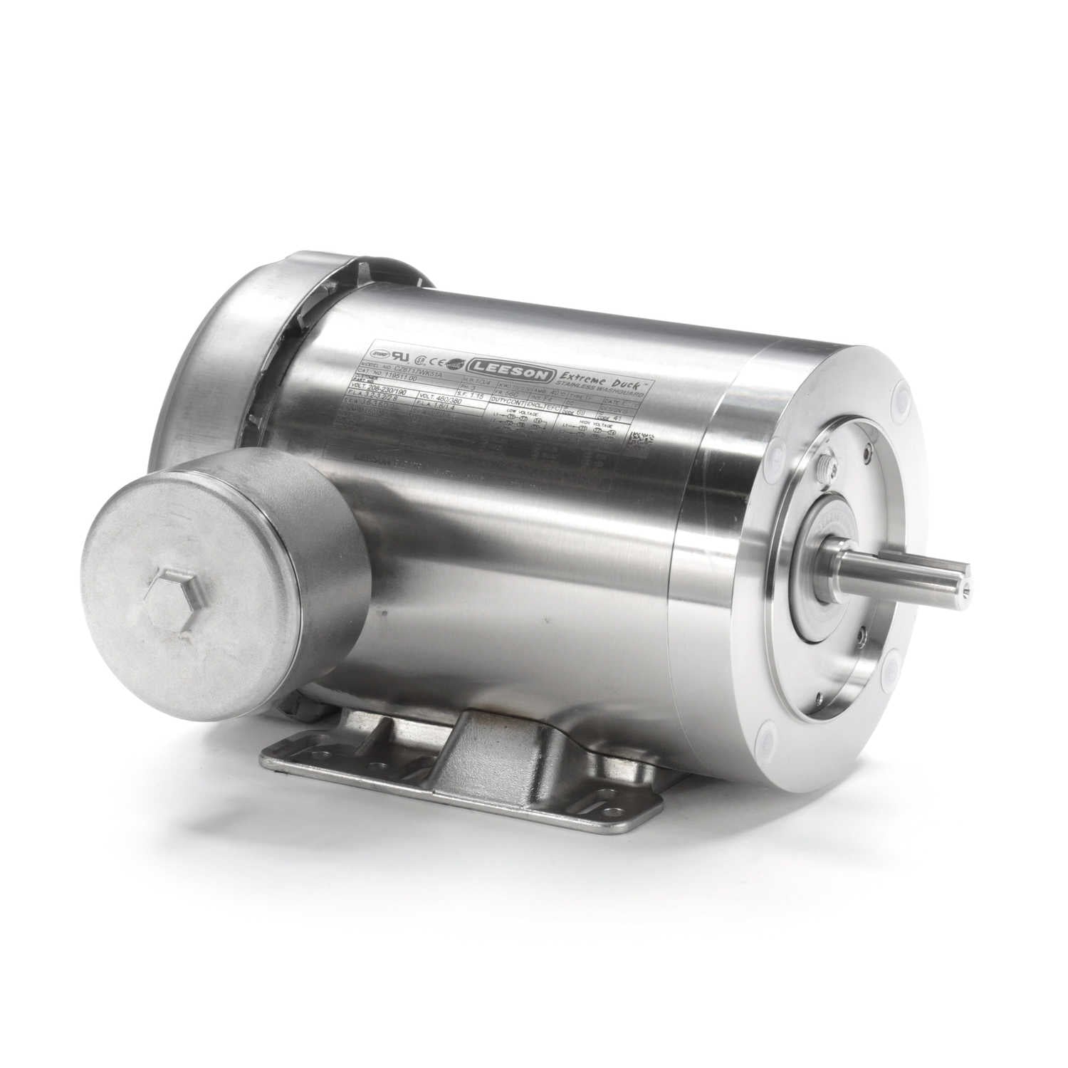 LEESON Extreme Duck® Ultra General Purpose Motor, 1 & 0.75 HP, 3 Ph, 60 ...